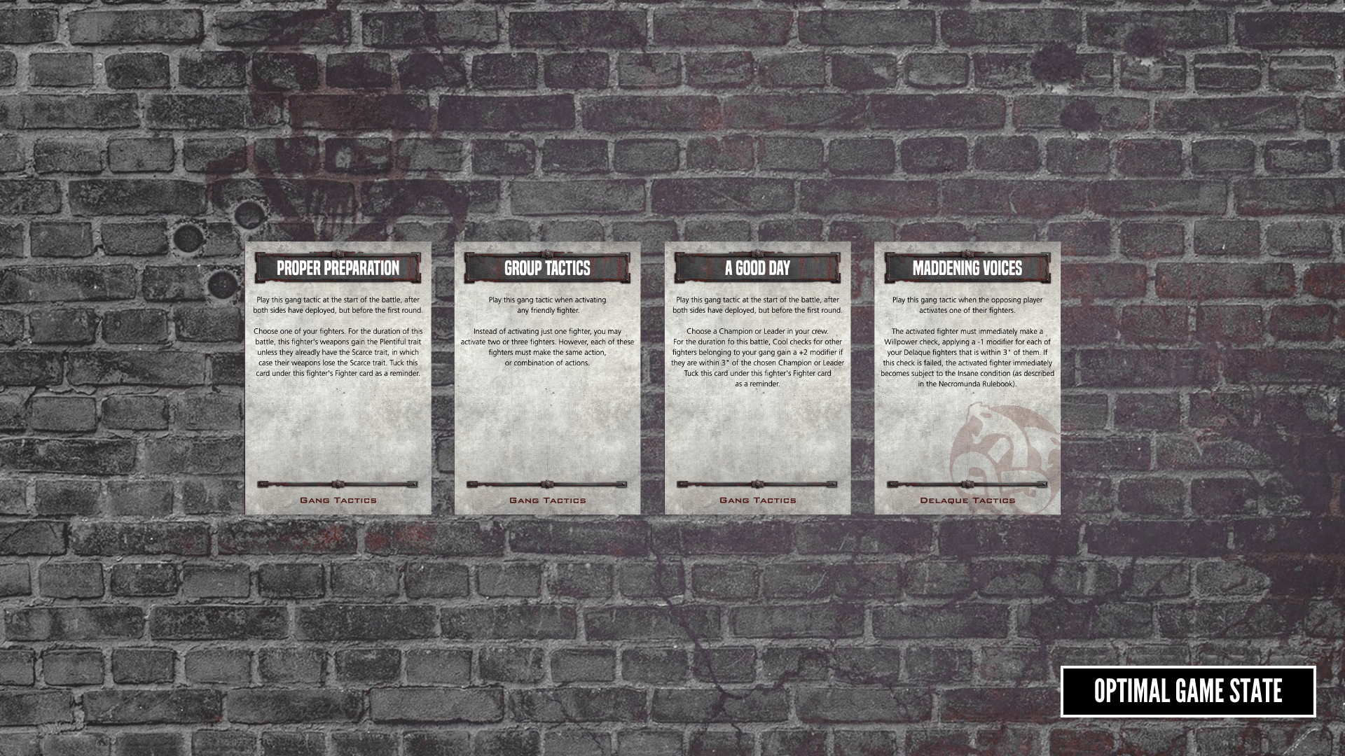 Necromunda – Tactic Cards - Optimal Game State